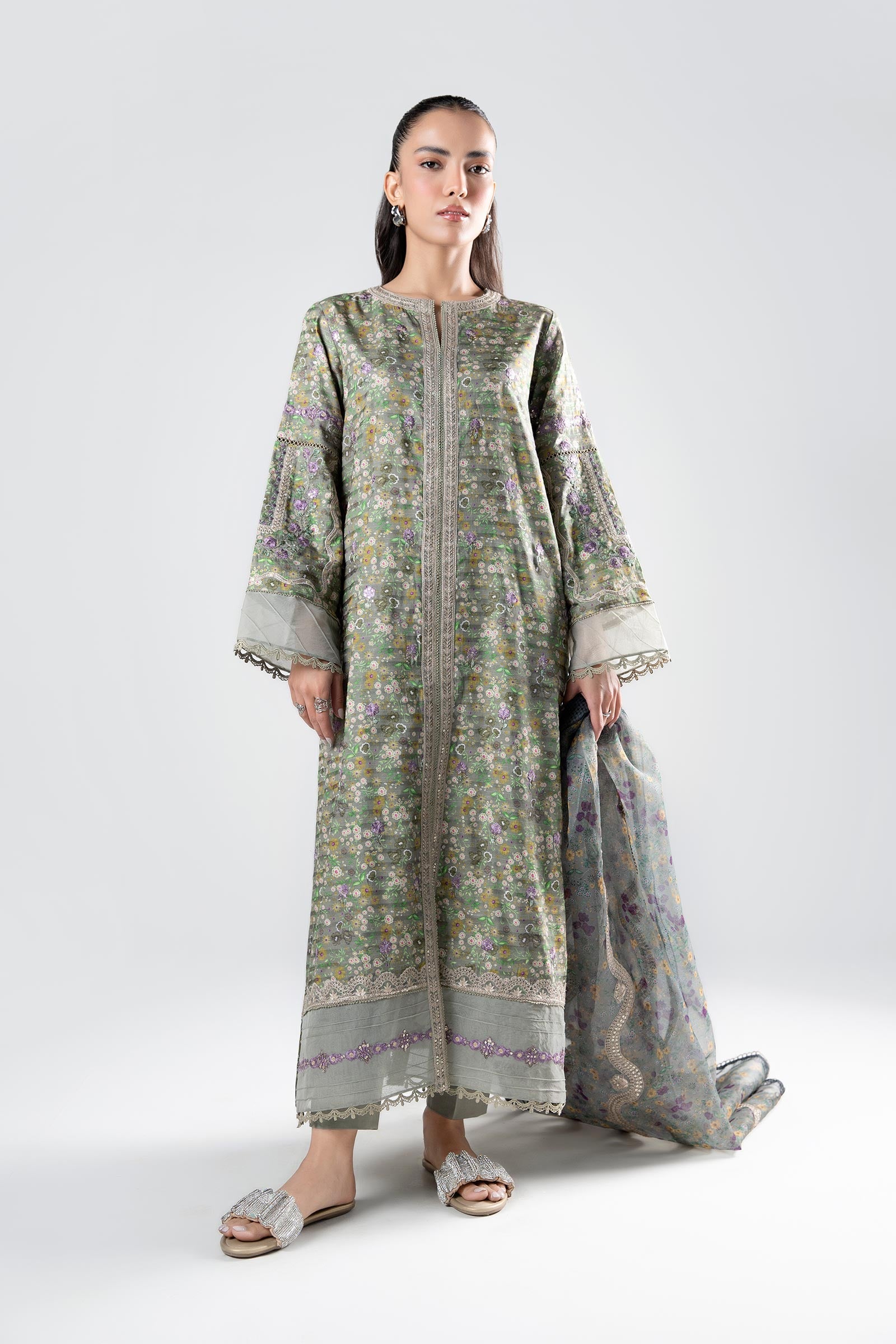3 Pc Printed Textured Suit | MB-WS24-162 – Maria.B. Designs (UK)